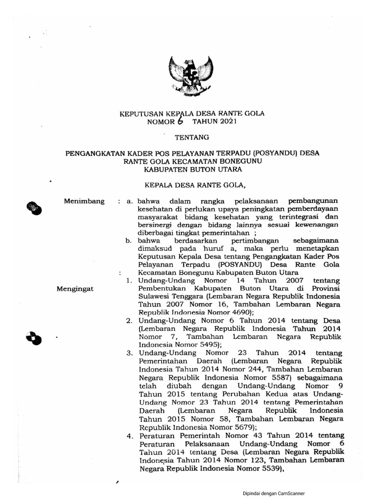 SK Kader Posyandu | PDF