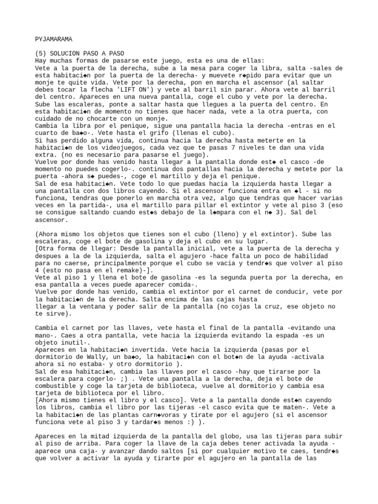 Pyjamarama Instrucciones | PDF