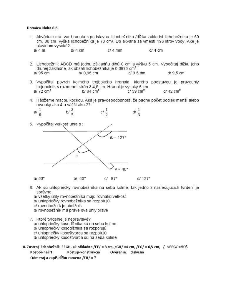 Domáca Úloha 8.6. | PDF