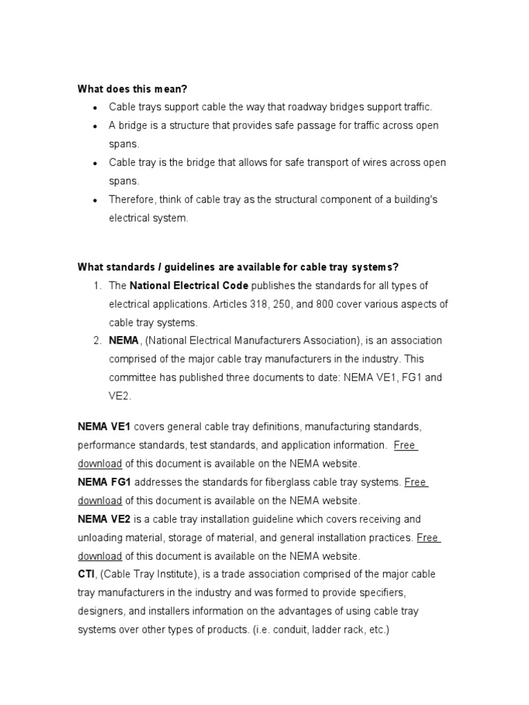 Cable Trays | PDF | Electrical Wiring | Telegraphy