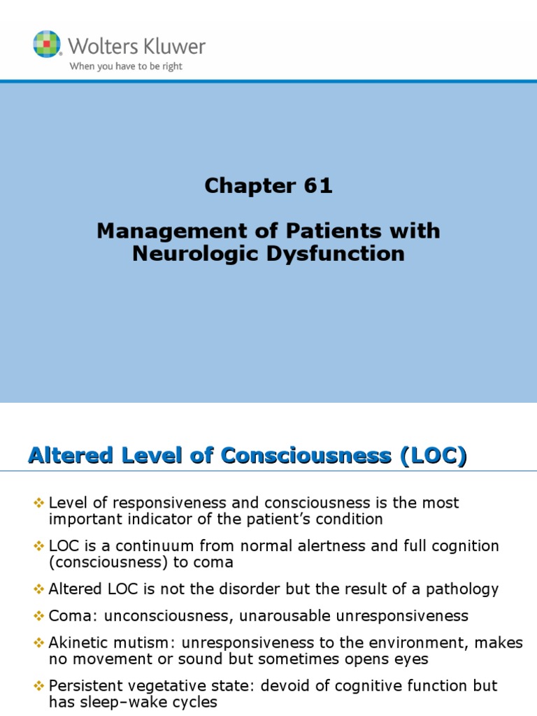 Chapter61 Management of Patients With Neurologic Dysfunction | PDF