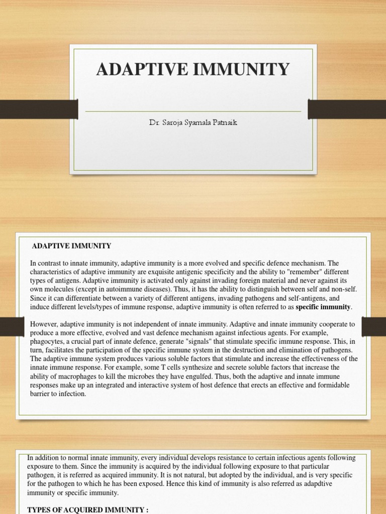 Adaptive Immunity | PDF | Immune System | Immunity (Medical)