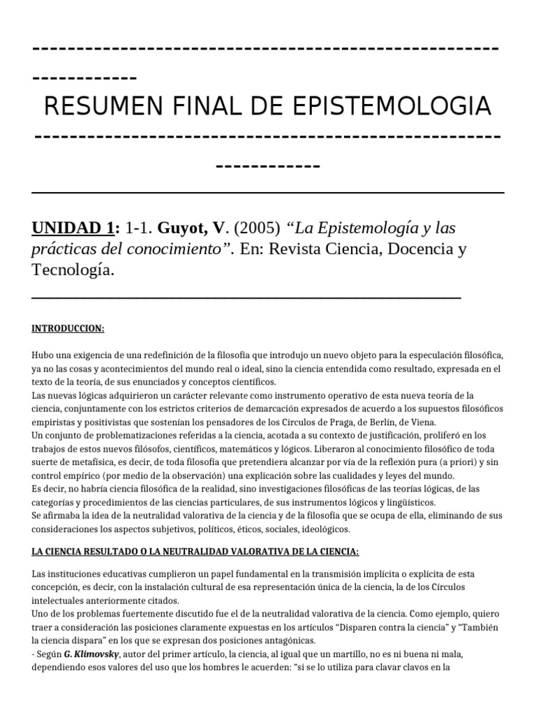 Resumen Espite | PDF | Conocimiento | Science
