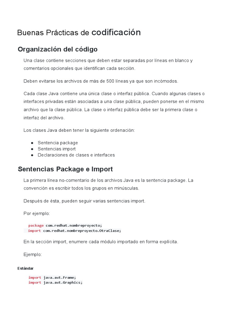 Buenas Pra Cticas de Codificacio N | PDF | Constructor (Programación Orientada a Objetos ...