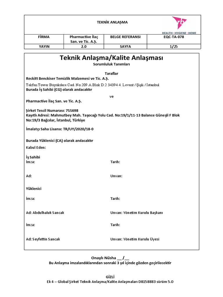 EQC-TA-078 RV 02 Reckitt - Pharmactive - Tur | PDF