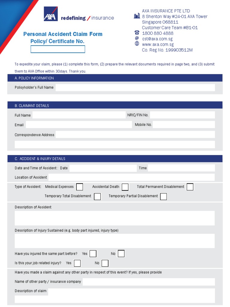 personal_accident_gi_personal_accident_claim_form | PDF | Insurance ...