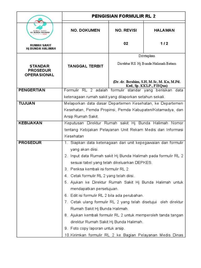 SPO Pengisian Formulir RL 2 | PDF