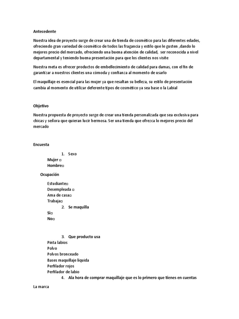 Documento cosmético | PDF | Productos cosméticos