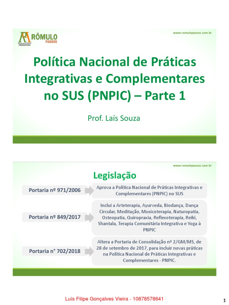 Política Nacional de Práticas Integrativas e Complementares PNPIC | PDF | Medicina Chinesa ...