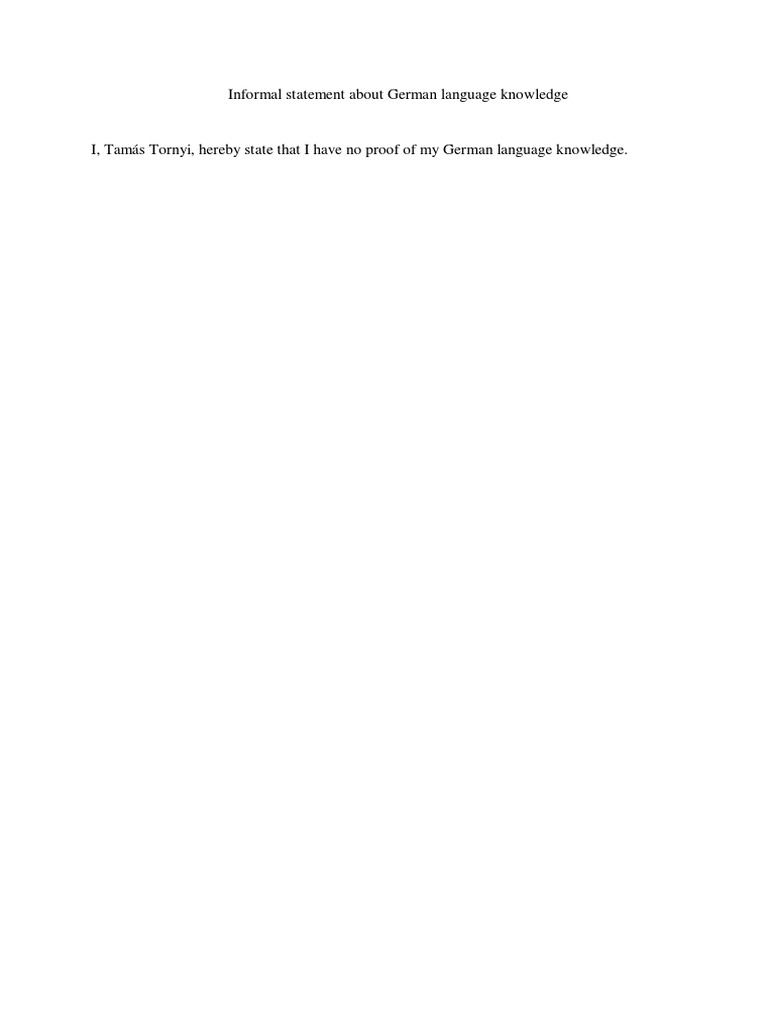 Informal Statement | PDF