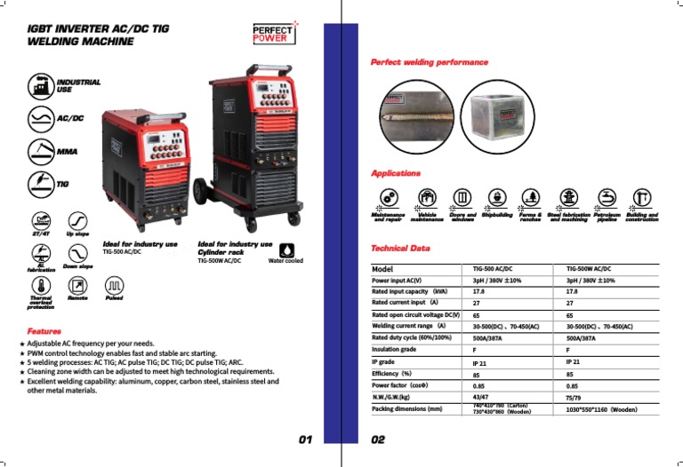 Tig 500 500W Ac DC | PDF | Joining | Steel
