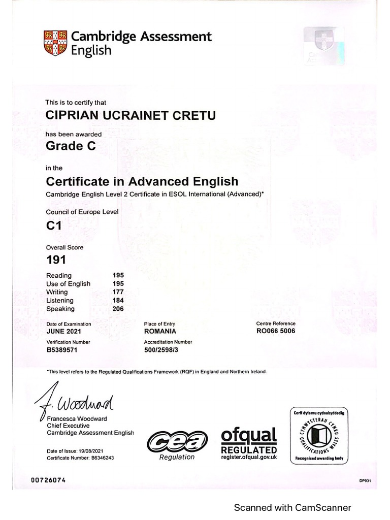 Diploma Cambridge C1 | PDF