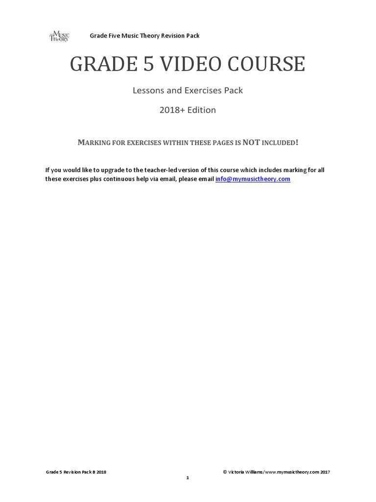 Grade 5 Revision Pack | PDF | Interval (Music) | Scale (Music)