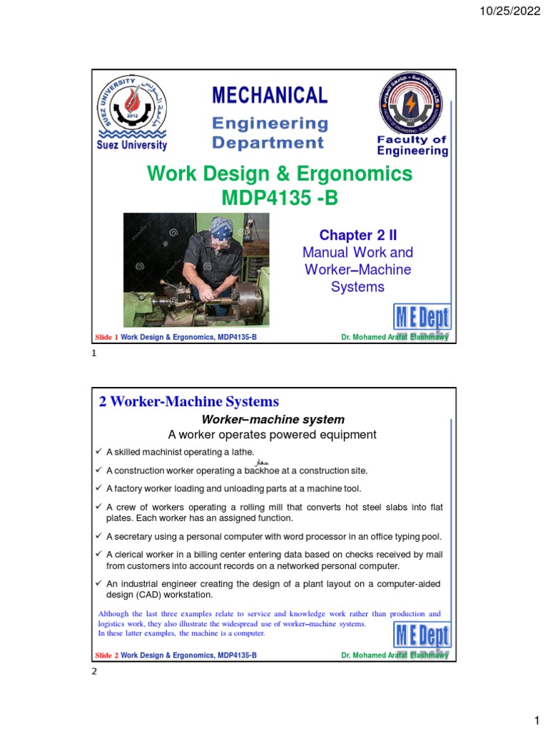 Worker-Machine Systems Analysis | PDF | Human Factors And Ergonomics ...