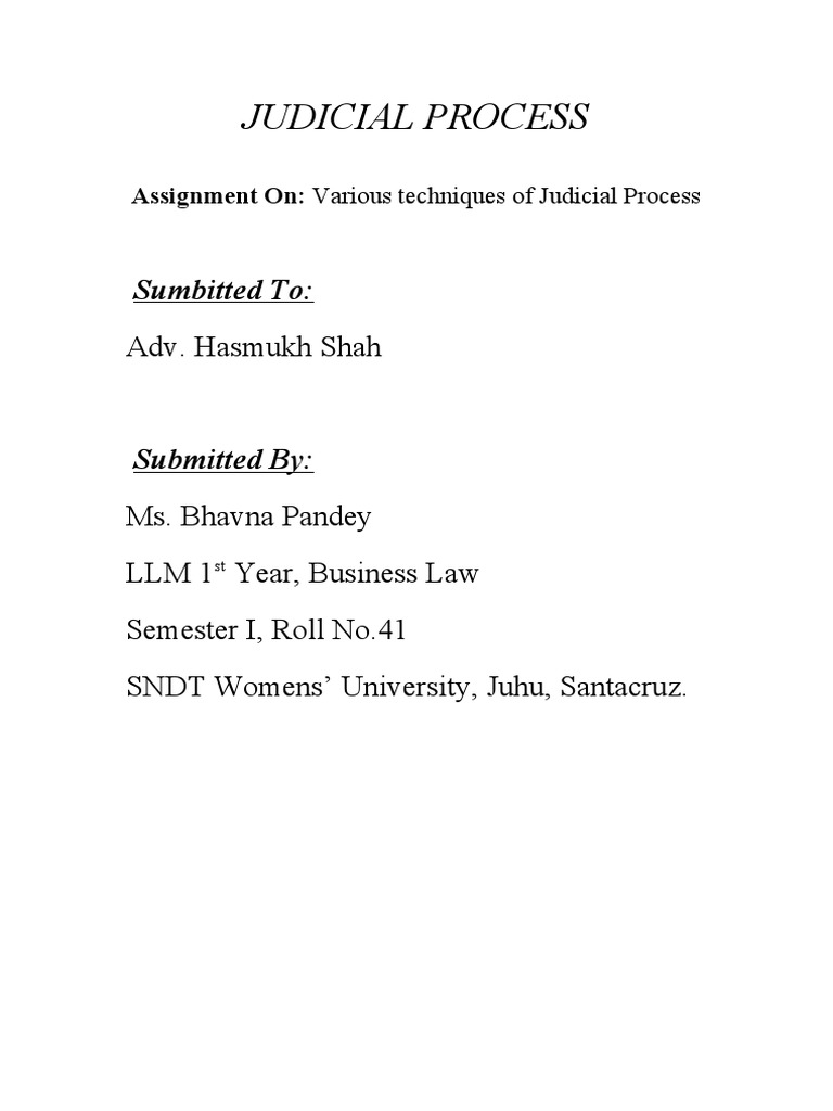 Judicial Process | PDF