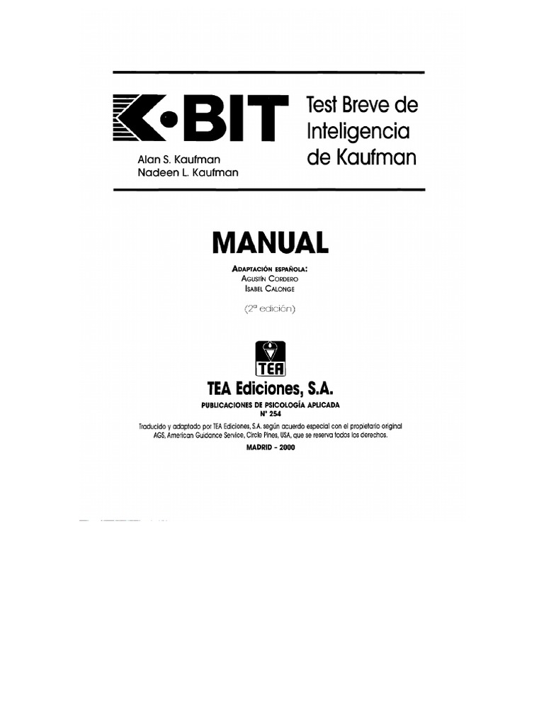 K Bit Manual Compress Test Inteligencia | PDF