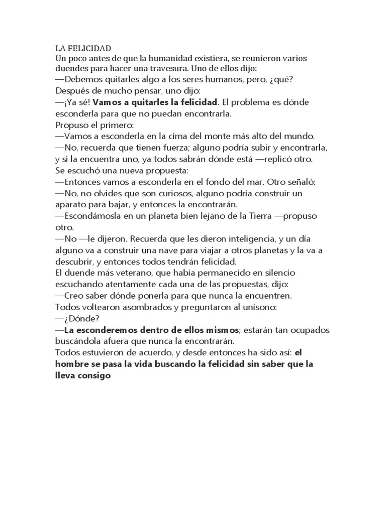 La Felicidad | PDF | Felicidad | Comportamiento