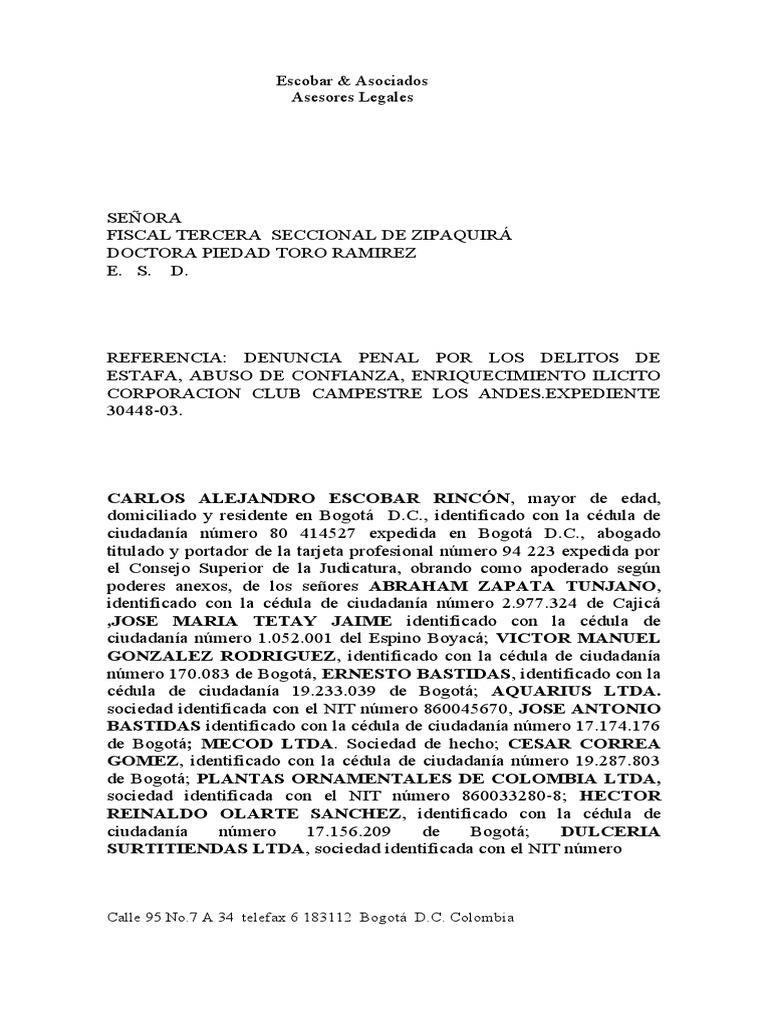 Demanda Civil 2 | PDF | Colombia | Corporaciones