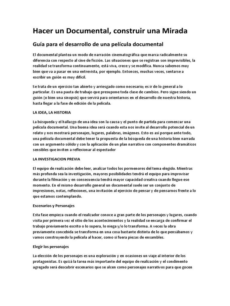 Hacer Un Documental | PDF | Óptica | Documental