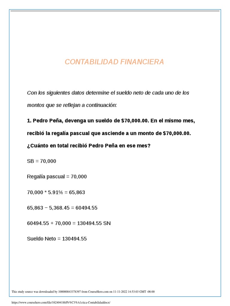 PR Ctica Contabilidad | PDF | Contabilidad financiera
