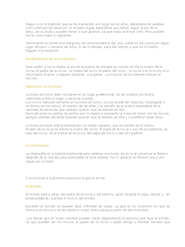 Protocolo | PDF | Boda