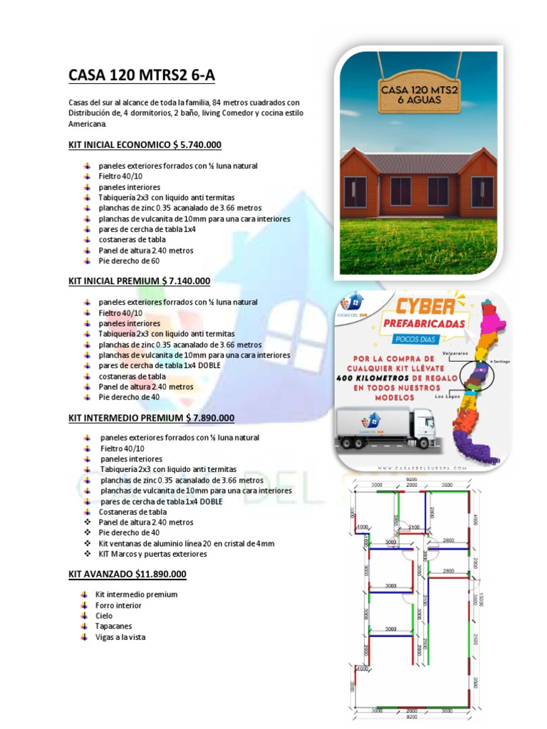 Casa 120 MTS2 6a Cyber Prefabricada | PDF