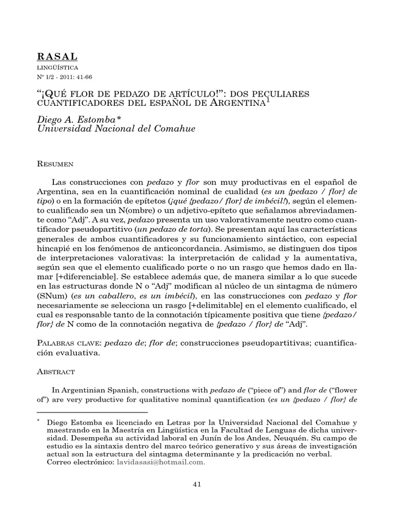 ESTOMBA-Artículo RASAL 2011 | PDF | Adjetivo | Flores