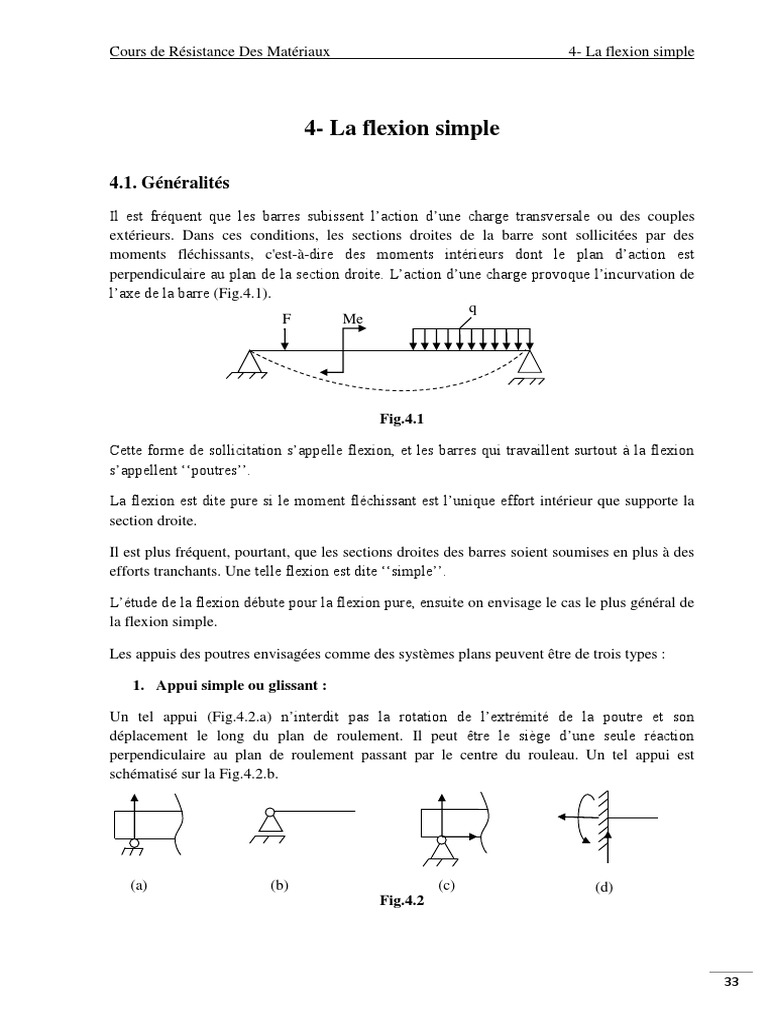 Chapitre 4 RDM | PDF | Flexion (matériau) | Résistance des matériaux