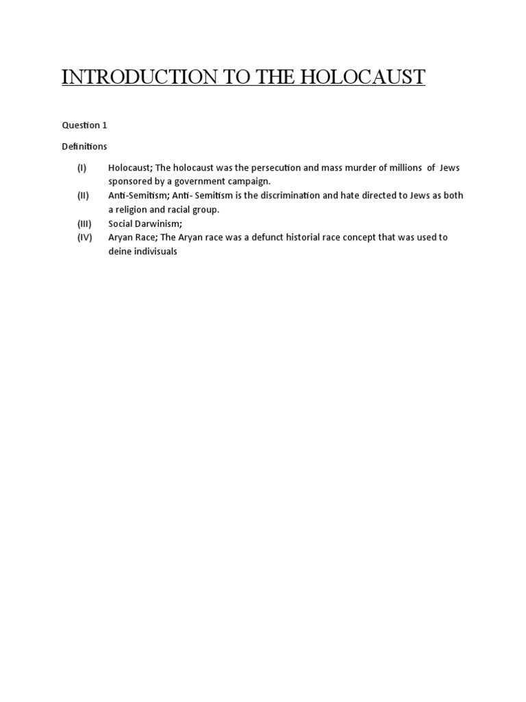 Introduction To The Holocaust | PDF | Religion & Spirituality