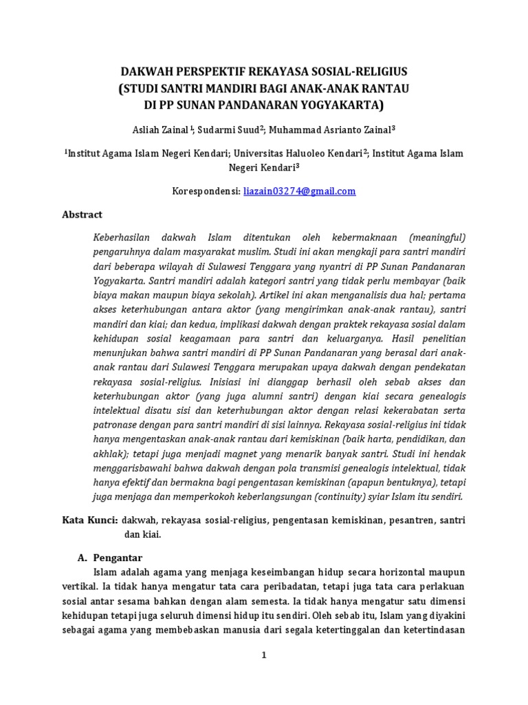 Dakwah Sosial-Religius di PP Sunan Pandanaran | PDF | Agama & Spiritualitas
