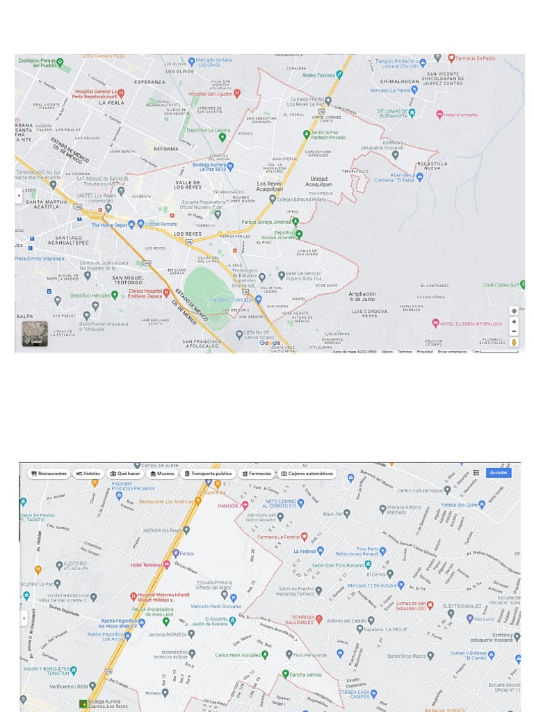 Mapa Del Municipio Los Reyes Acaquilpan | PDF