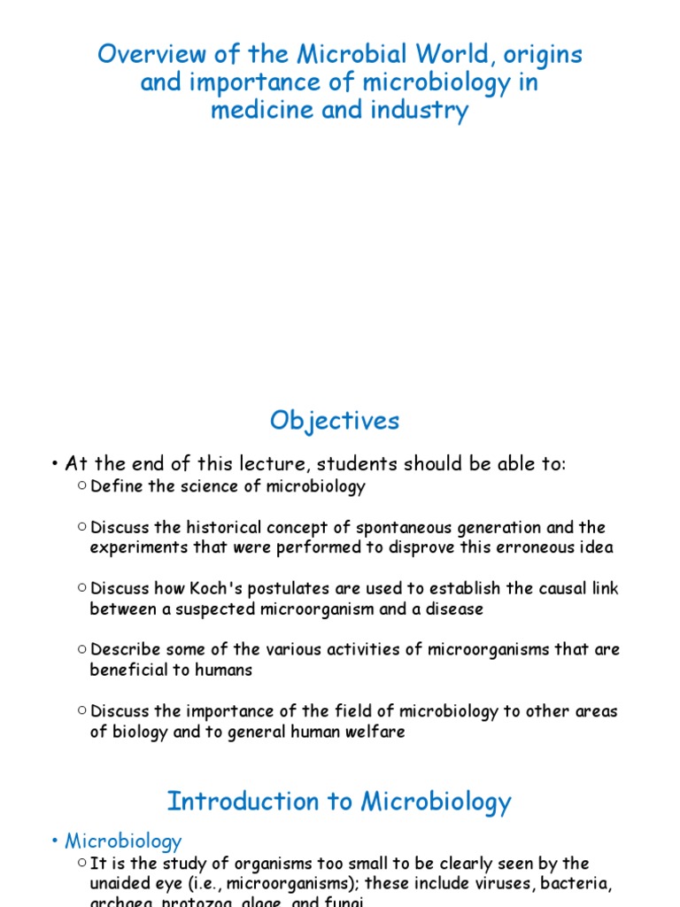 The Microbial World: An Overview of the Origins and Importance of ...