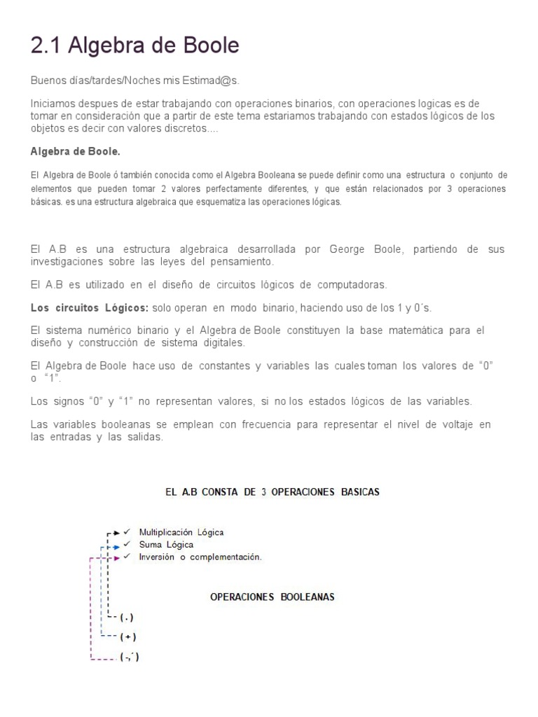 Algebra de Boole | PDF