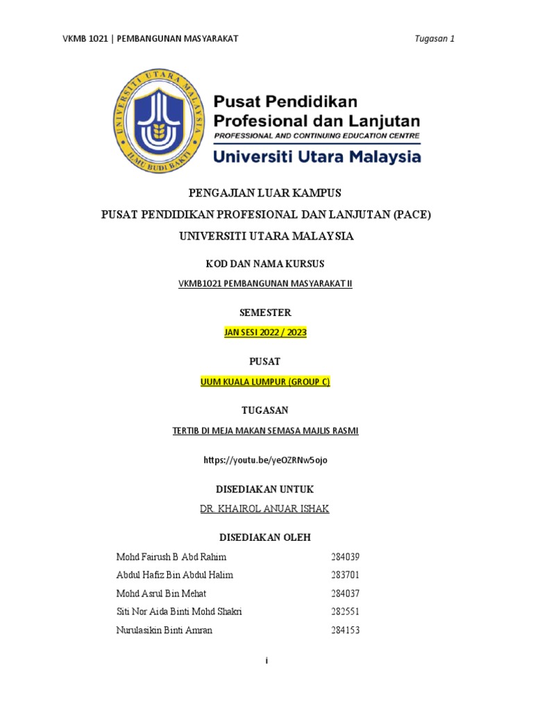 TUGASAN 1 - Kumpulan 6 | PDF
