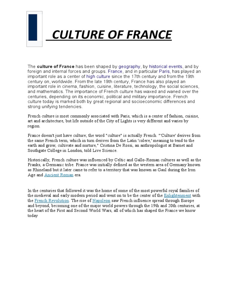 Culture of France | Download Free PDF | Ballet | Impressionism