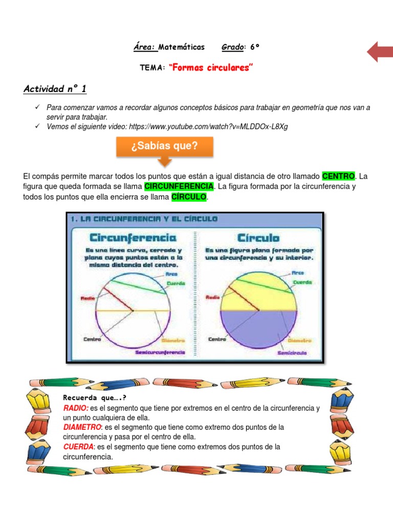 Conceptos Básicos de Circunferencias | PDF | Diámetro | Geometría
