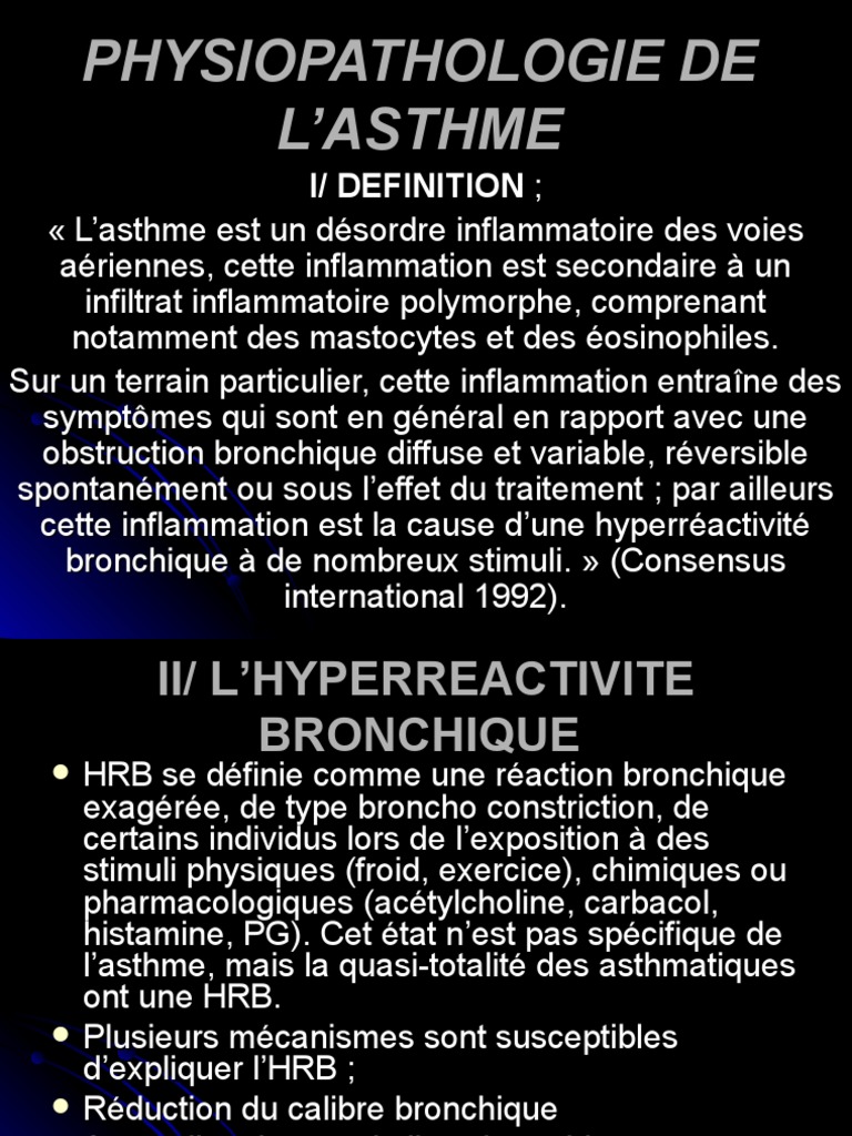 Physiopathologie de l'asthme expliquée | PDF | Inflammation | Asthme