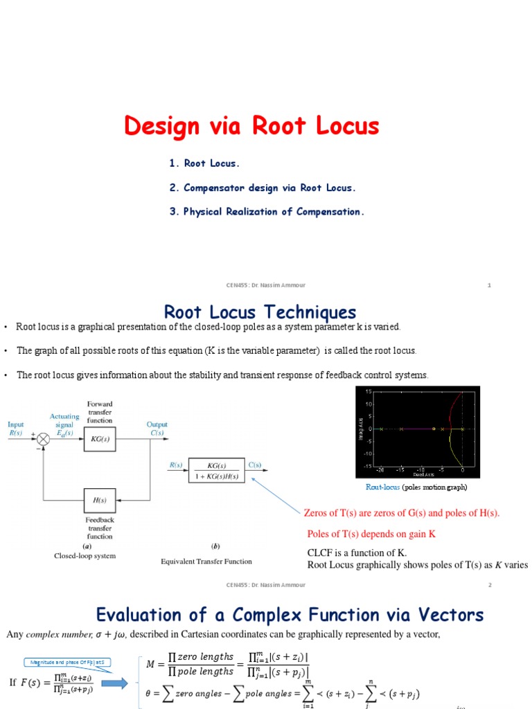 Design Via Root Locus New | PDF | Control Theory | Zero Of A Function