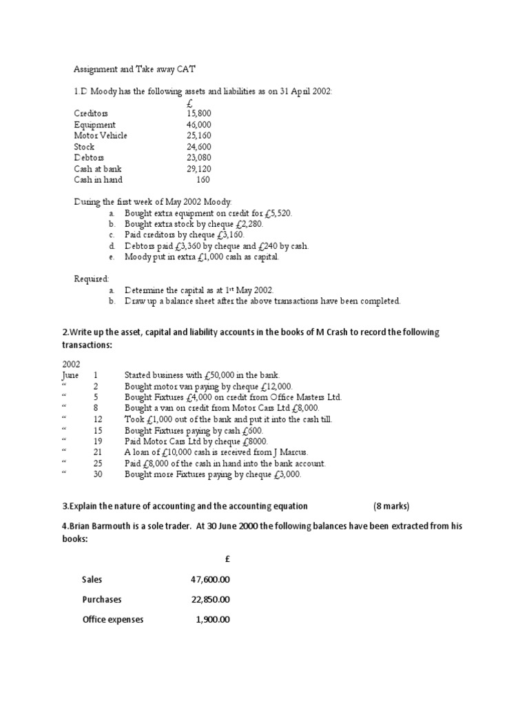 Accounts Assignment - 041915 | PDF | Debits And Credits | Corporations