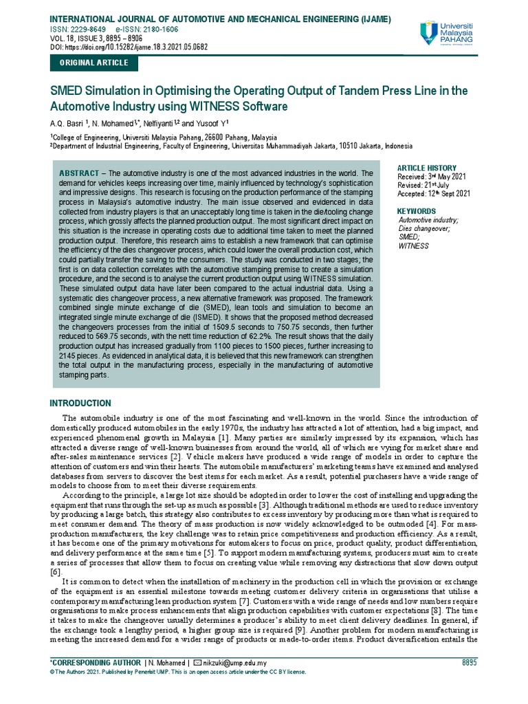 Articulo 3-SMED | PDF | Simulation | Lean Manufacturing
