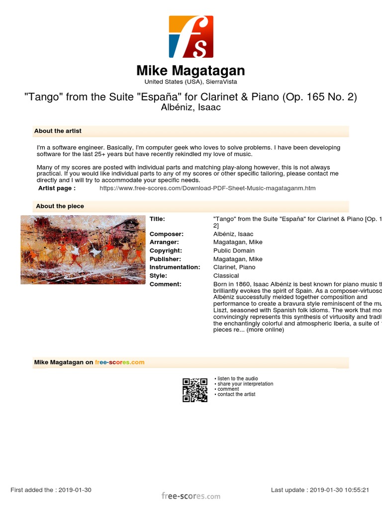 (Free Scores - Com) - Alba Niz Isaac Tango From The Suite Espaa For ...