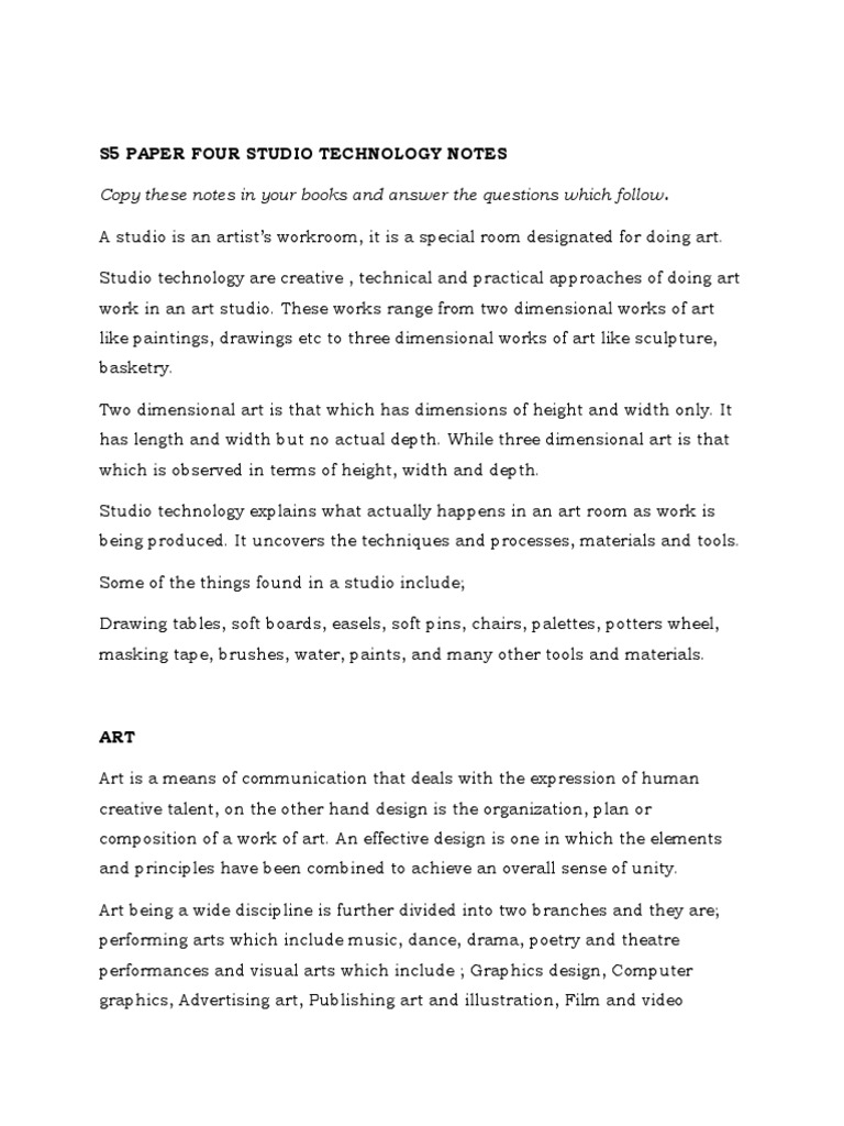 s.5 Art Notes and Questions | PDF | Color | Composition (Visual Arts)