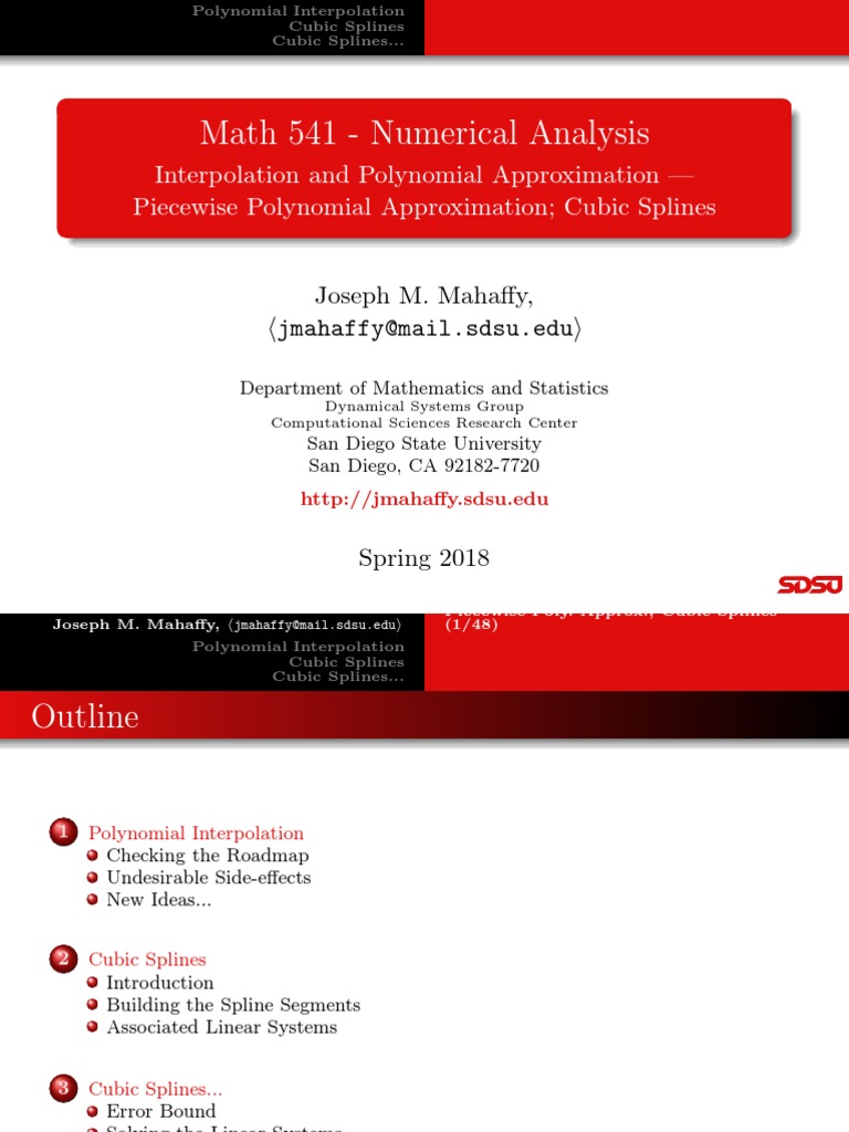 Spline Power Point | PDF | Spline (Mathematics) | Interpolation