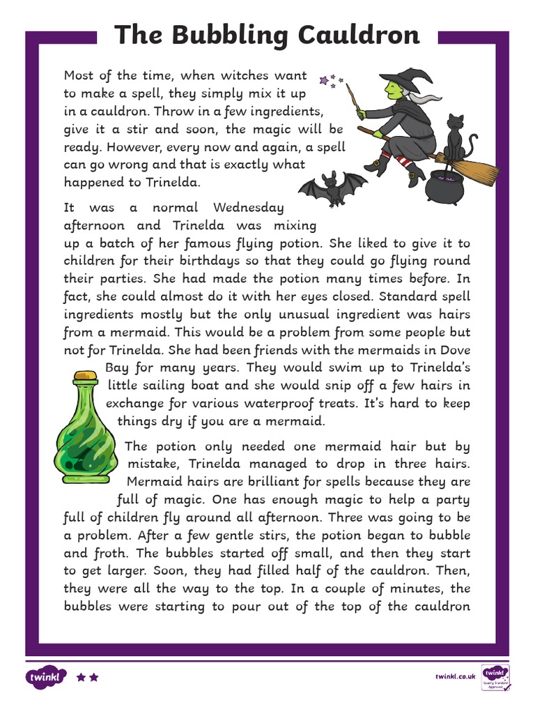 The Bubbling Cauldron Comprehension-4-6 | PDF