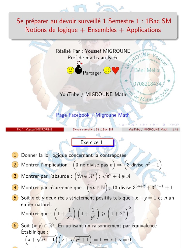 Se Préparer Au DS1 S1 - 1BAC SM | PDF