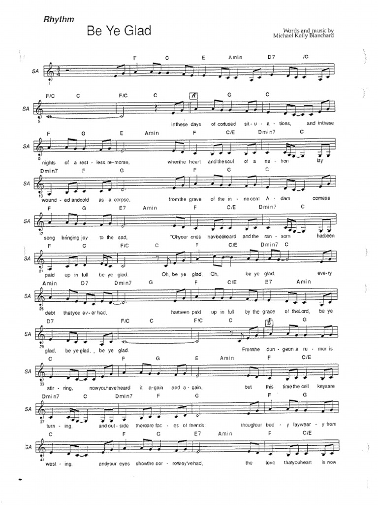 Be Ye Glad | PDF