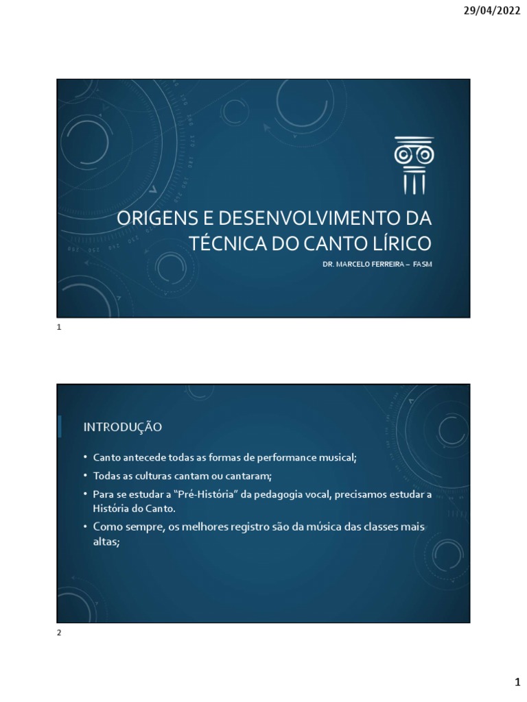 Palestra FASM | PDF | Ópera | Canto