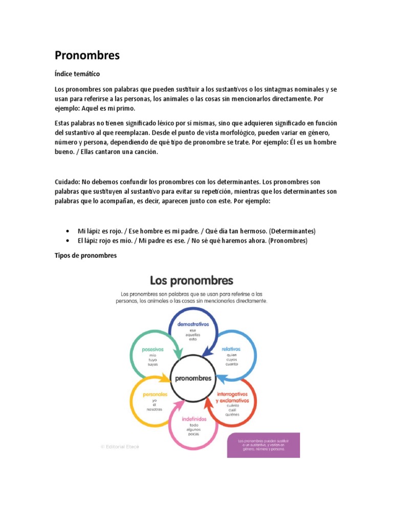 Pronombres, Verbos y Uso de Los... | PDF | Verbo | Pronombre