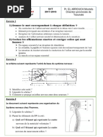 Contrôle SVT 3AC Semestre 2 | PDF | Nerf | Muscle squelettique