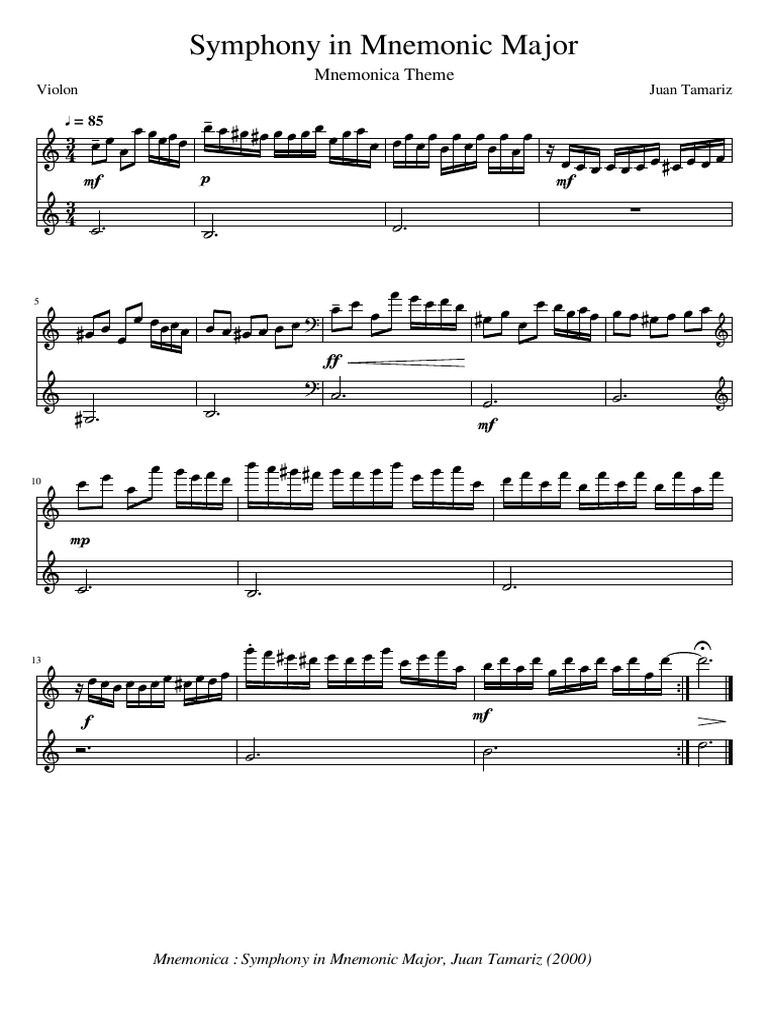 Symphonie in Mnemonic Major | PDF